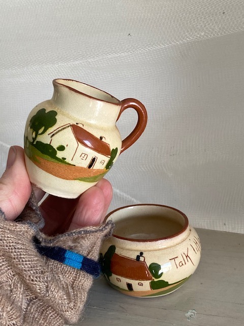 Mini Torquay Cottage Sugar & Creamer – Set #1 - SALE | Earth Angels Studios