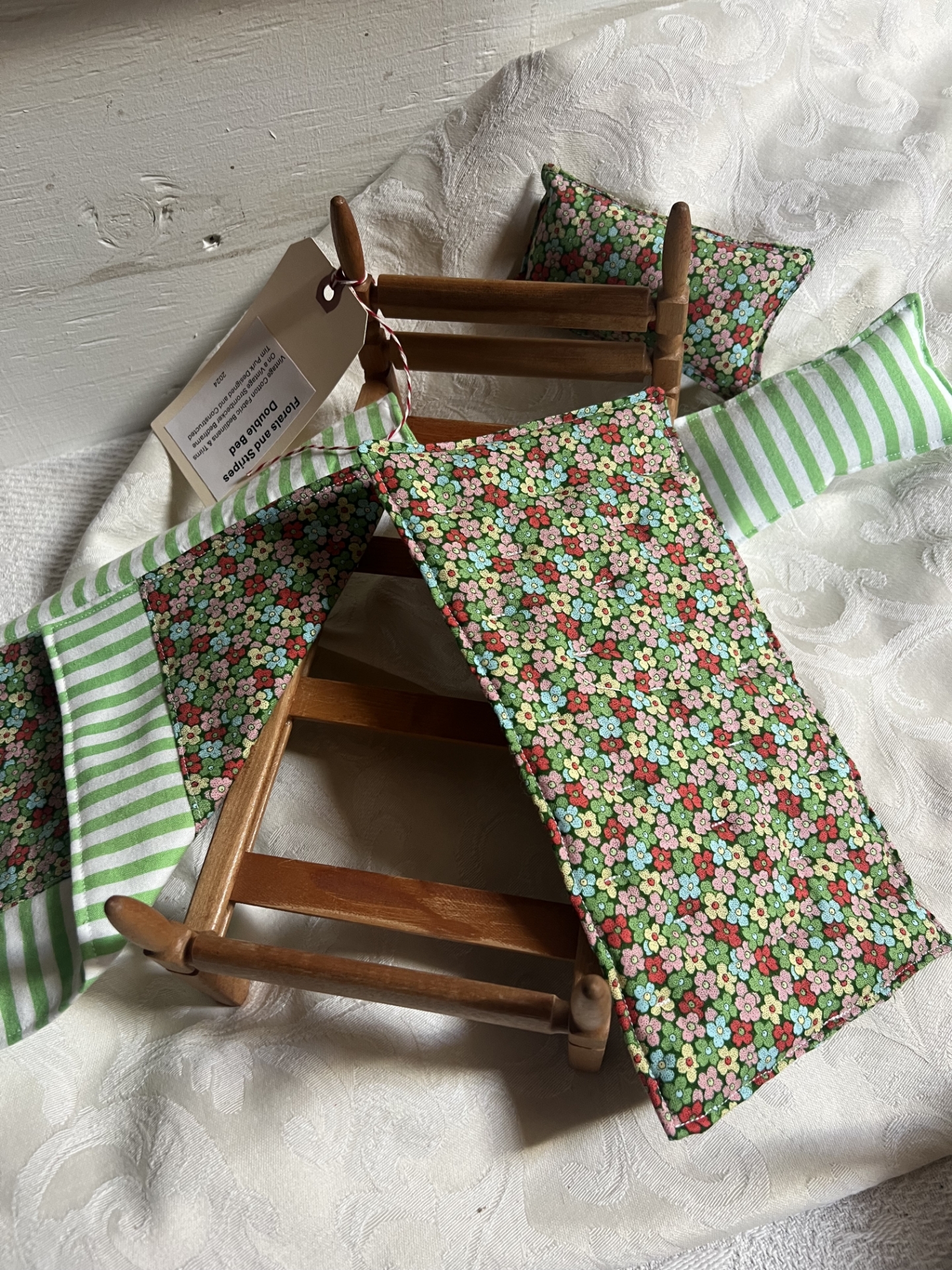 Bed Set Double - Florals & Stripes - ooak by Tim Purk | Earth Angels ...